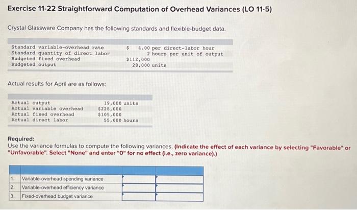 Solved Exercise 11-22 Straightforward Computation of | Chegg.com