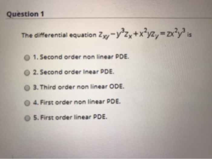 Solved Question 1 The Differential Equation 1477