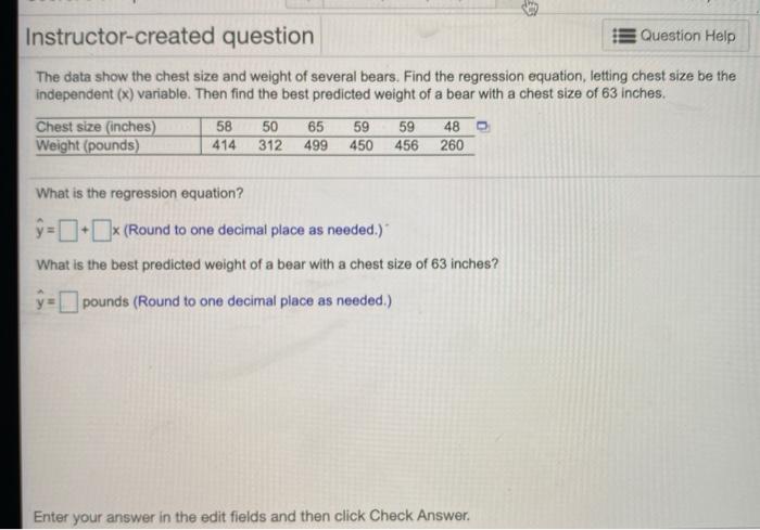 Solved Instructor-created question Question Help The data | Chegg.com