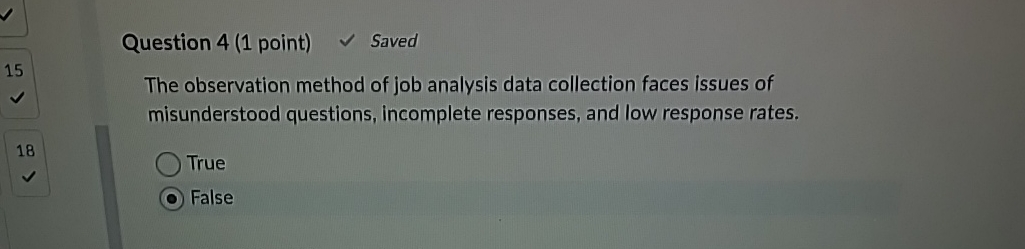 Solved Question 4 (1 ﻿point) ﻿SavedThe observation method | Chegg.com