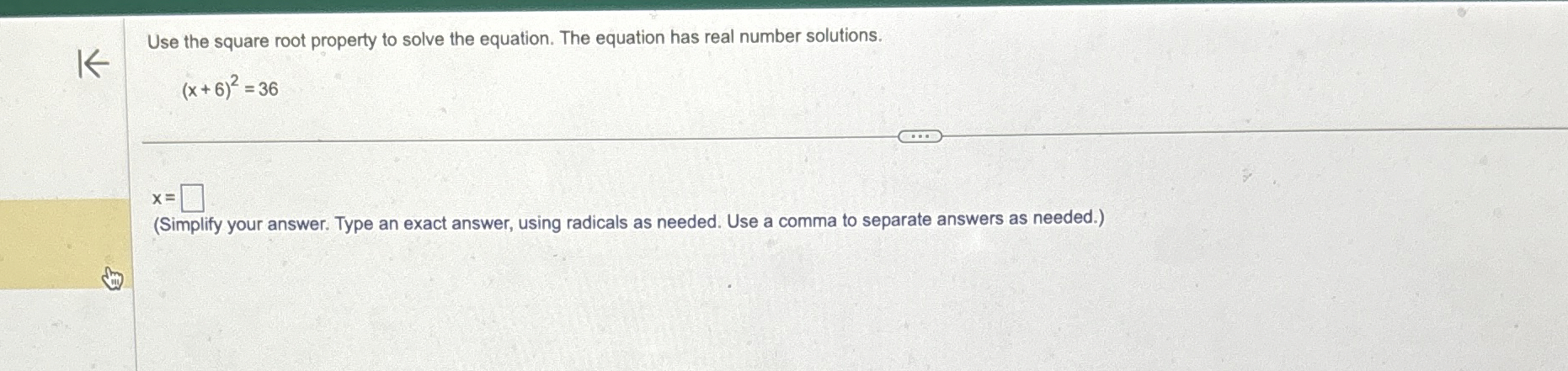 Solved Use the square root property to solve the equation. | Chegg.com