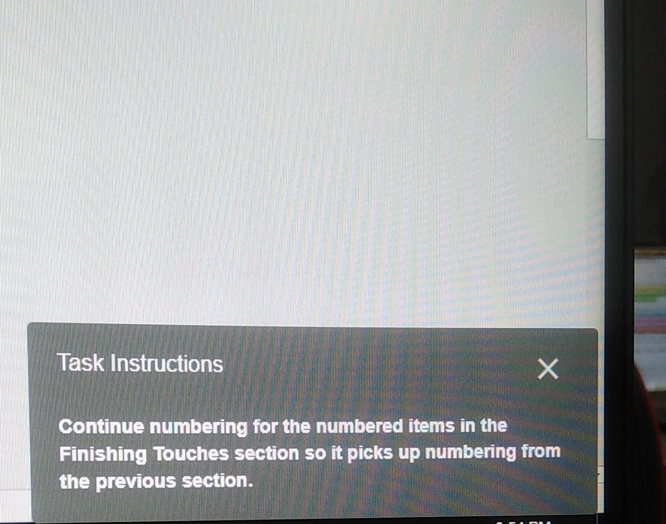Solved Task Instructions Х Continue numbering for the | Chegg.com