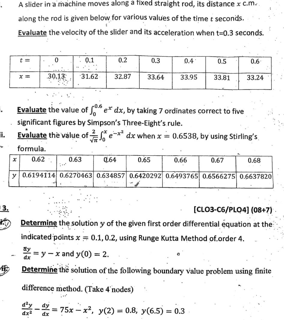 Solved i. ﻿A slider in a machine moves along a fixed | Chegg.com