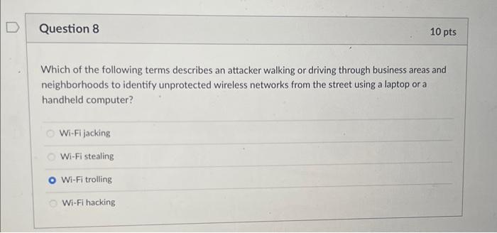 Solved Which of the following terms describes an attacker | Chegg.com