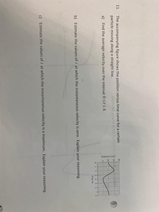 Solved 11. 20 a The accompanying figure shows the position | Chegg.com