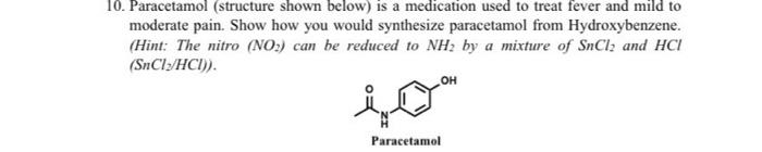 Solved Paracetamol (structure shown below) is a medication | Chegg.com