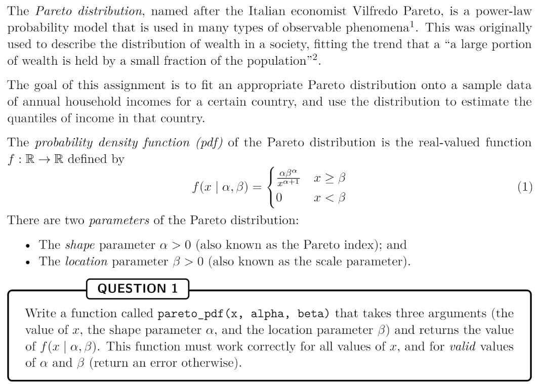Solved The Pareto distribution, named after the Italian | Chegg.com