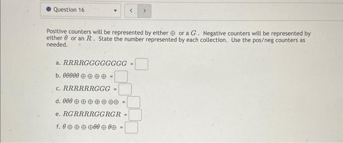 Solved Positive counters will be represented by either ⊕ or | Chegg.com