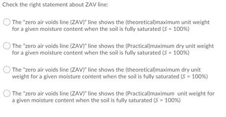 Solved Check the right statement about ZAV line: The "zero | Chegg.com