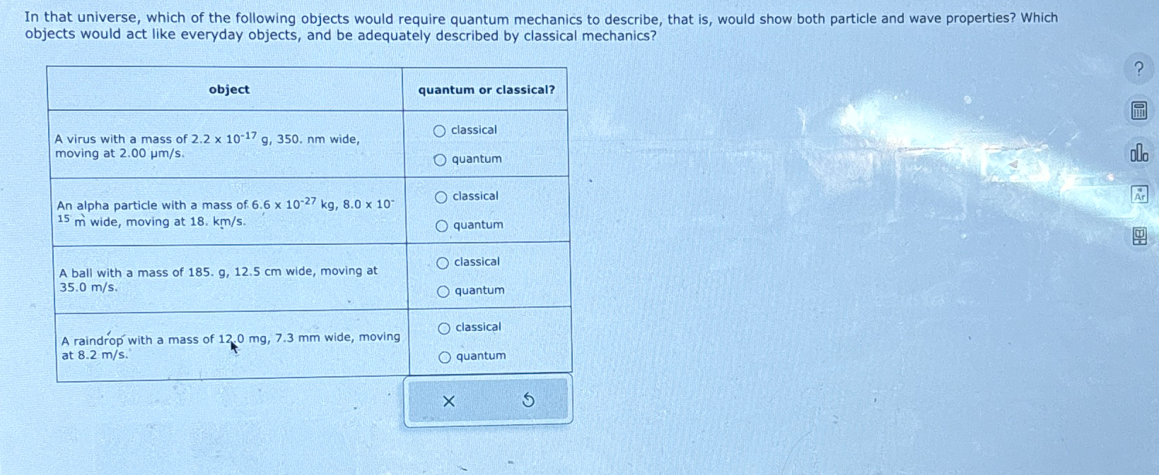Solved In that universe, which of the following objects | Chegg.com
