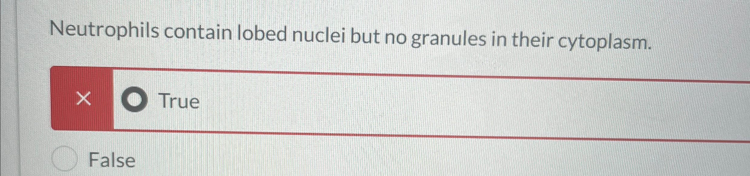 Solved Neutrophils contain lobed nuclei but no granules in | Chegg.com