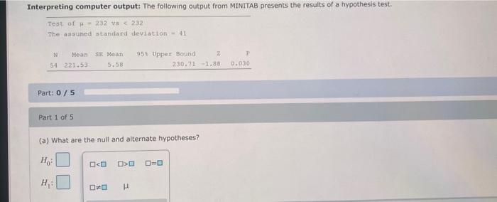 Solved Interpreting computer output: The following output | Chegg.com
