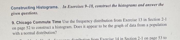Solved 13. Chicago Commute Time Listed below are the first | Chegg.com