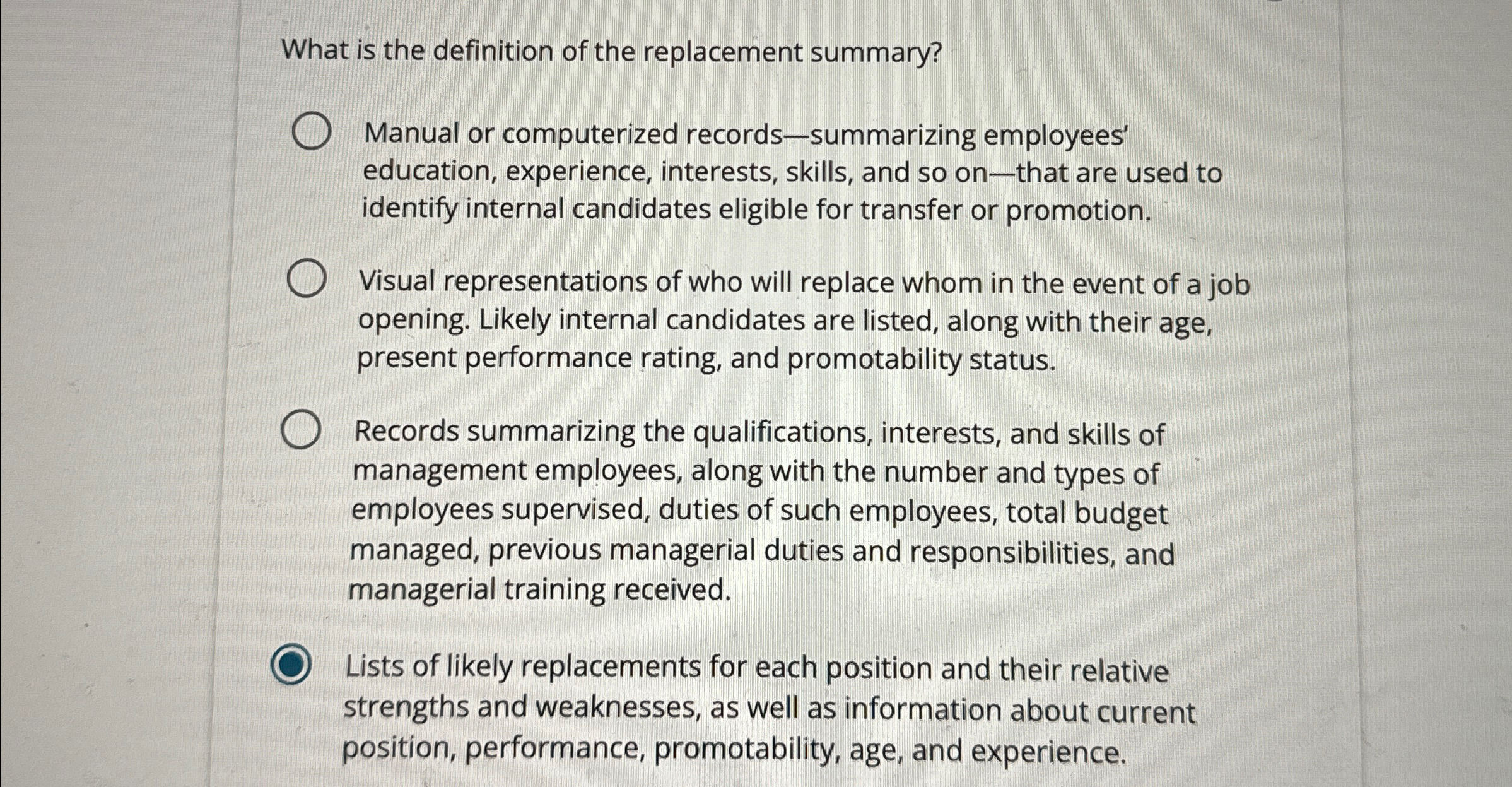 Solved What is the definition of the replacement | Chegg.com
