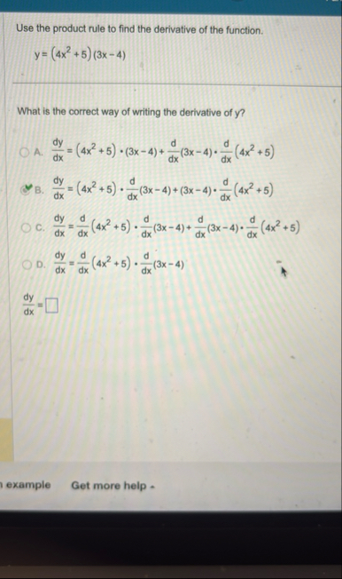 Solved Use the product rule to find the derivative of the | Chegg.com