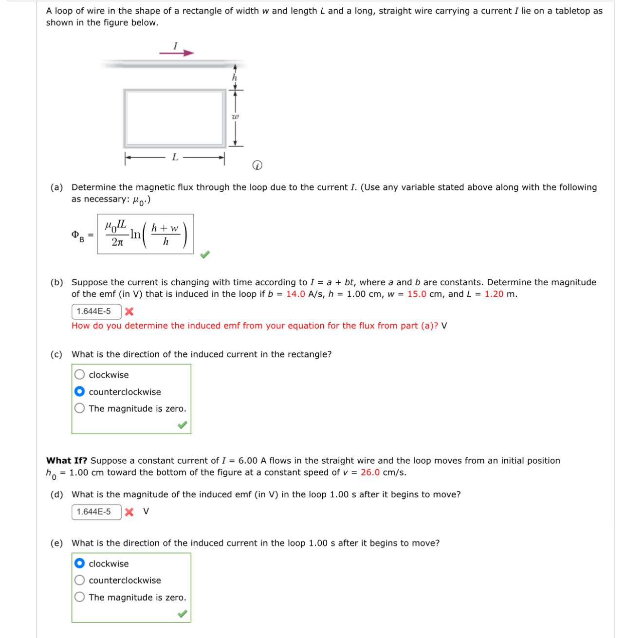 Solved A loop of wire in the shape of a rectangle of width w | Chegg.com