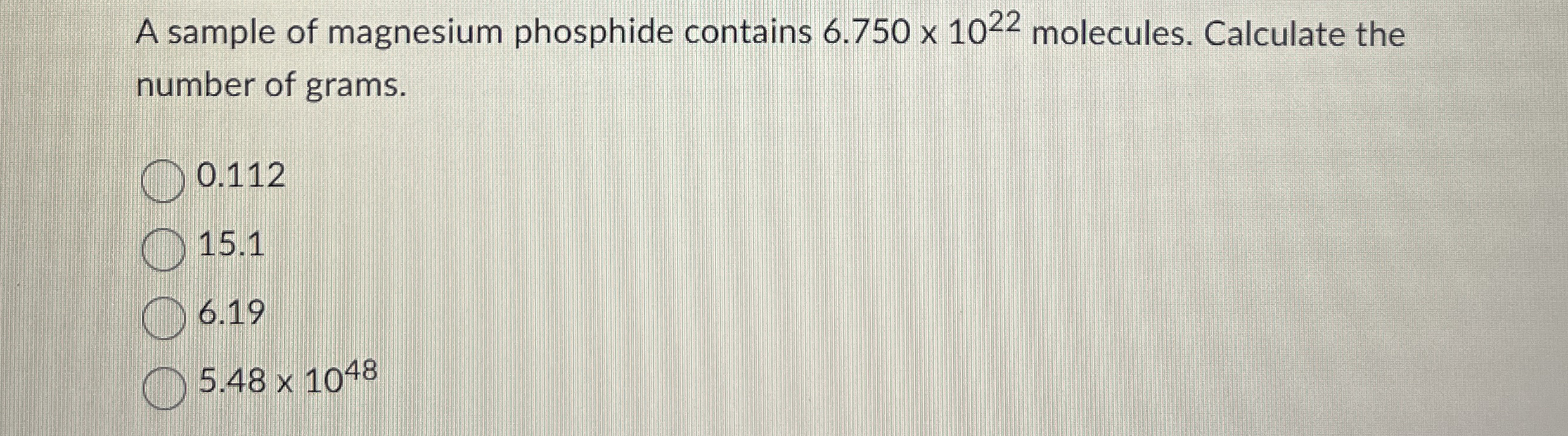 Solved A sample of magnesium phosphide contains 6.750×1022 | Chegg.com
