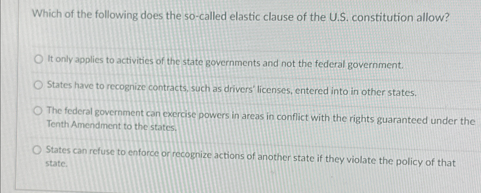 Solved Which of the following does the so-called elastic | Chegg.com