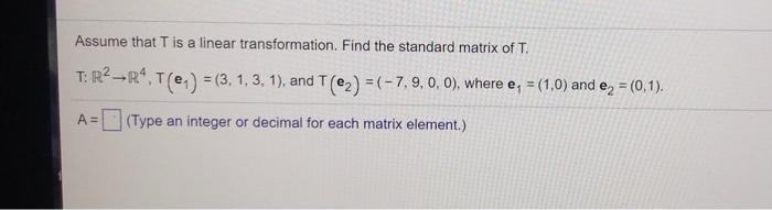 Solved How many rows and columns must a matrix A have in | Chegg.com
