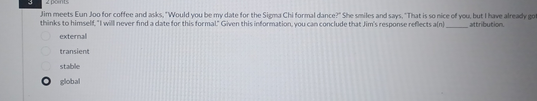 Solved 3 ﻿pointsJim meets Eun Joo for coffee and asks, | Chegg.com