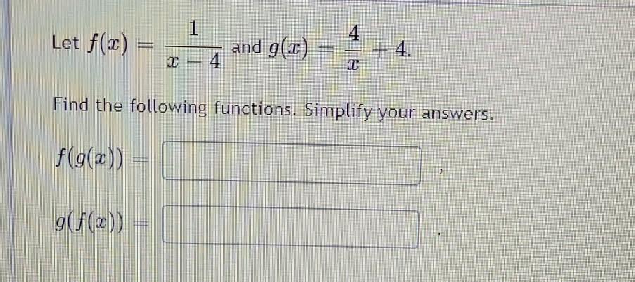 Solved Let f(x) = 4,VT. If g(x) is the graph of f(x) shifted | Chegg.com