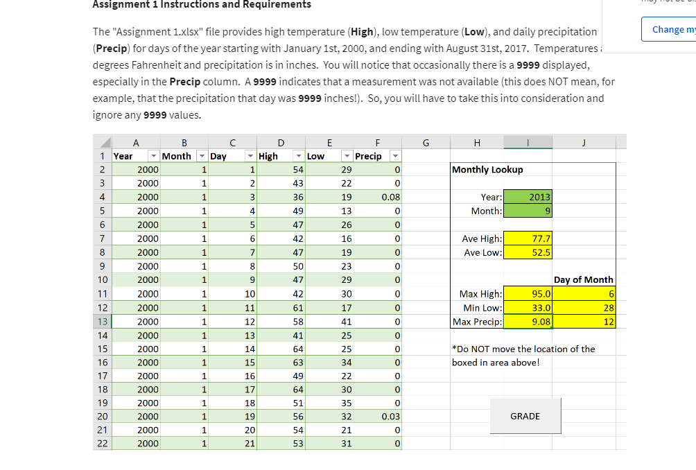 excel assignment help Assignment 1 ﻿Instructions and | Chegg.com