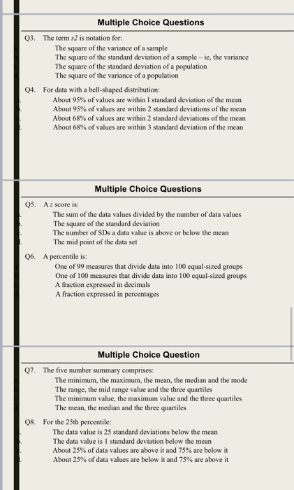 Solved Multiple Choice Questions Q1. A confidence interval | Chegg.com