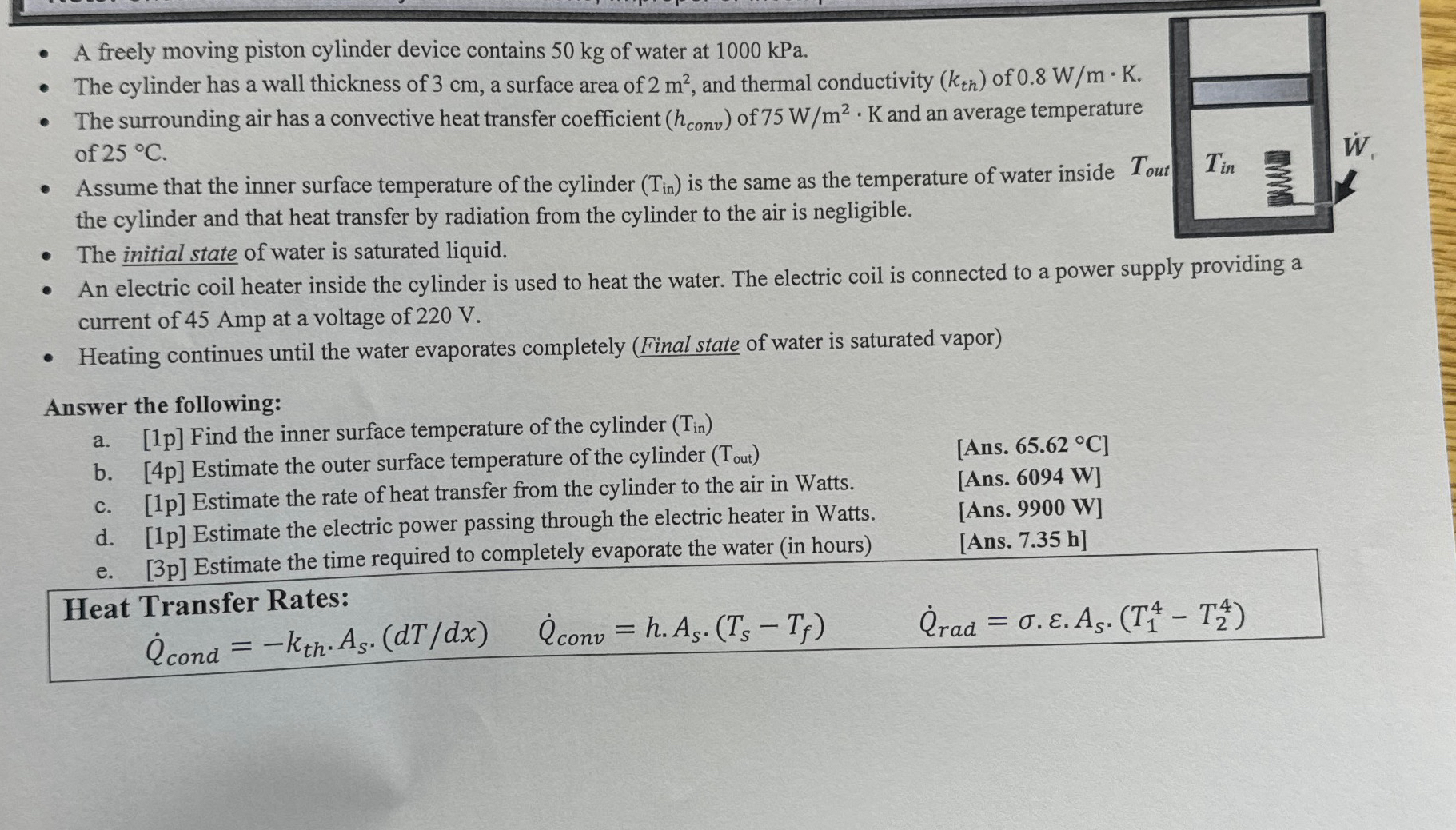 Solved A freely moving piston cylinder device contains 50kg | Chegg.com