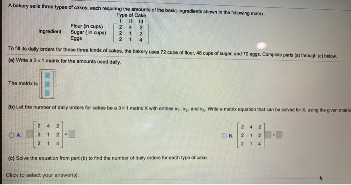Solved 1 A bakery sells three types of cakes, each requiring | Chegg.com