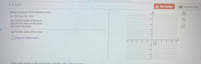 Solved Sketch the graph of the following circle. (x - 1) ^ 2 | Chegg.com