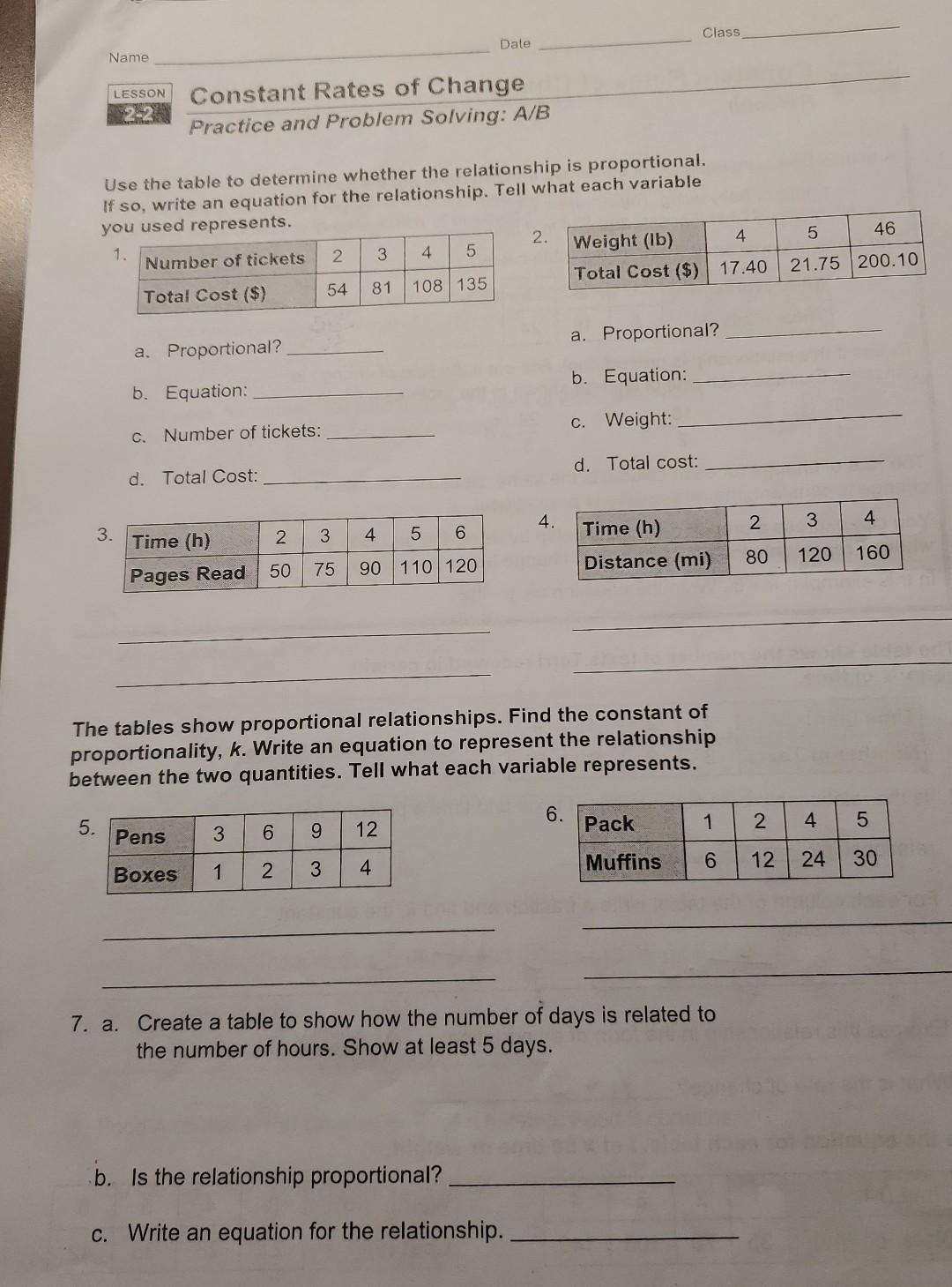 Solved a. Proportional? a. Proportional? b. Equation: b. | Chegg.com