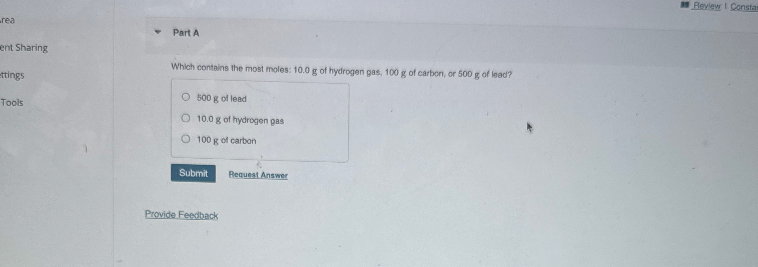 Solved Review I Constalreaent SharingPart AttingsWhich | Chegg.com