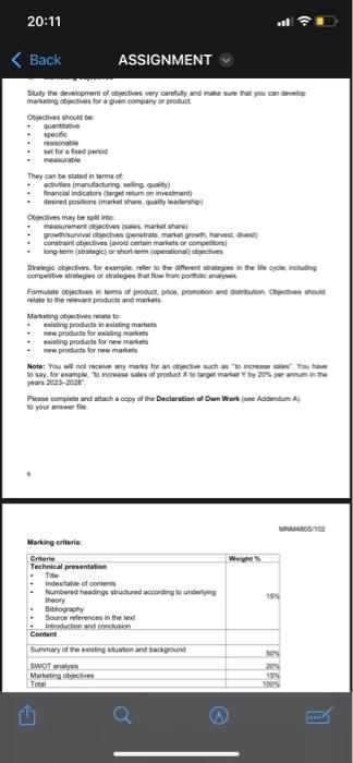 Solved 20:10 Back ADDENDUM A: ASSIGNMENT 01 ASSIGNMENT When | Chegg.com