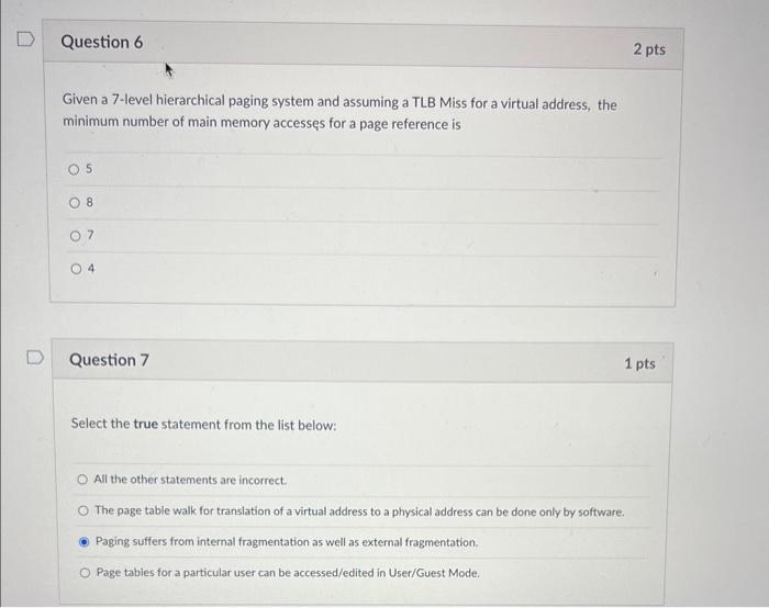Solved Given a 7-level hierarchical paging system and | Chegg.com