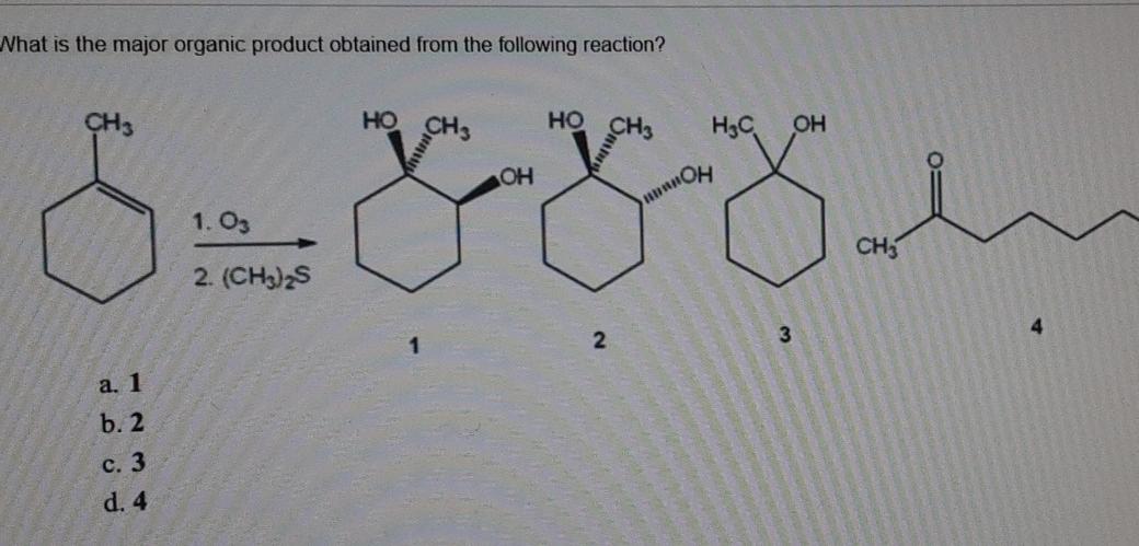 Solved What is the major organic product obtained from the | Chegg.com