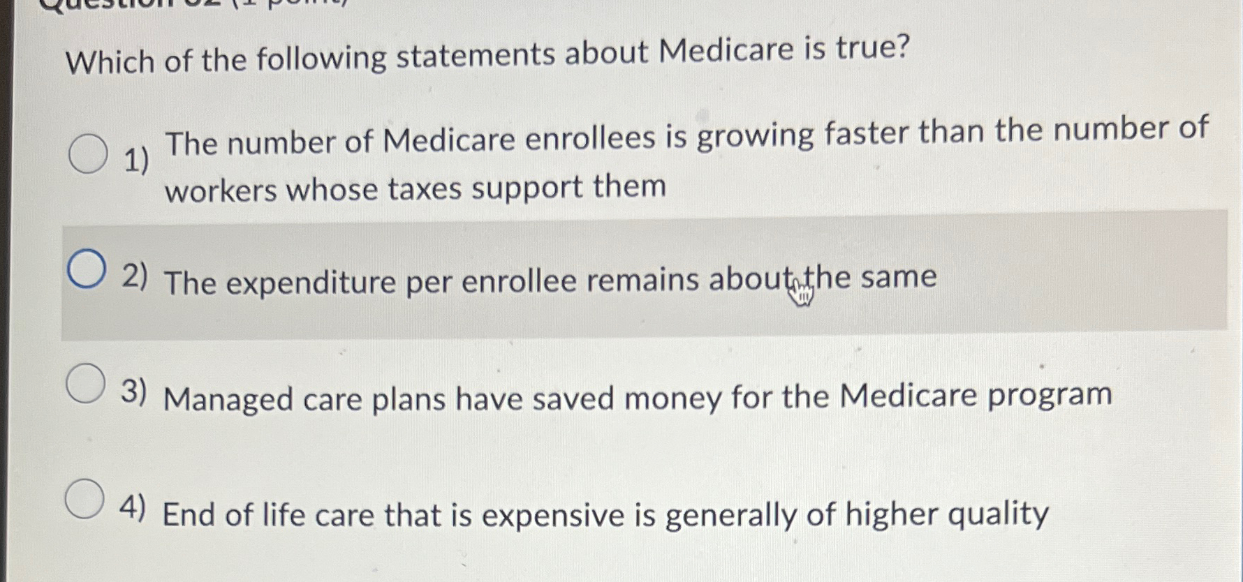 Solved Which of the following statements about Medicare is | Chegg.com