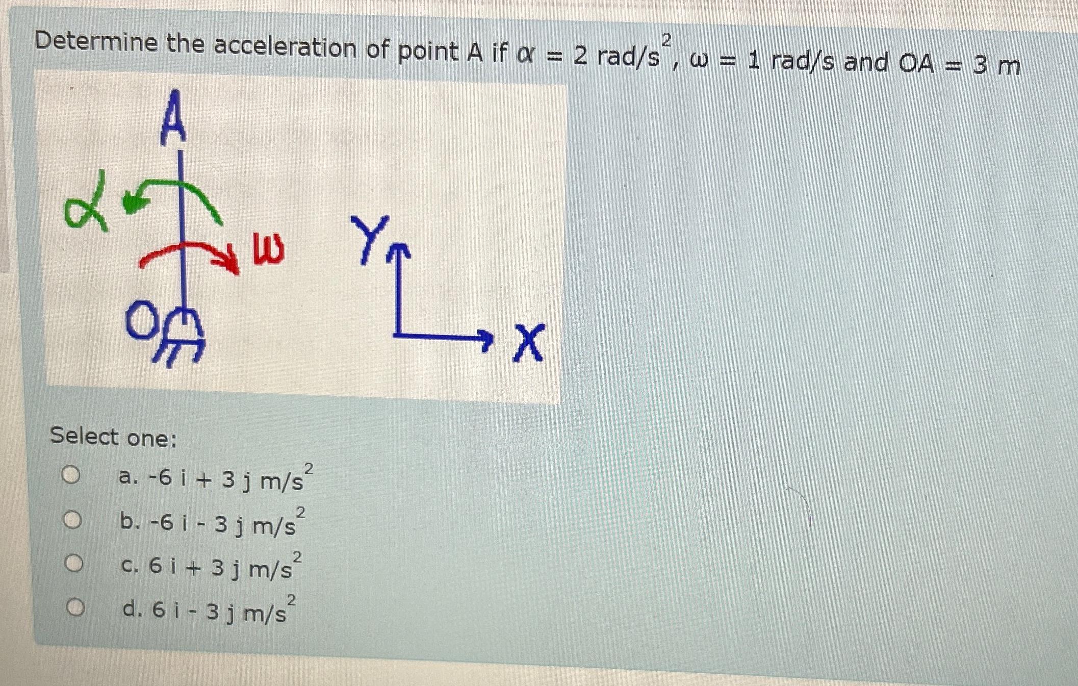 Solved Determine the acceleration of point A ﻿if | Chegg.com