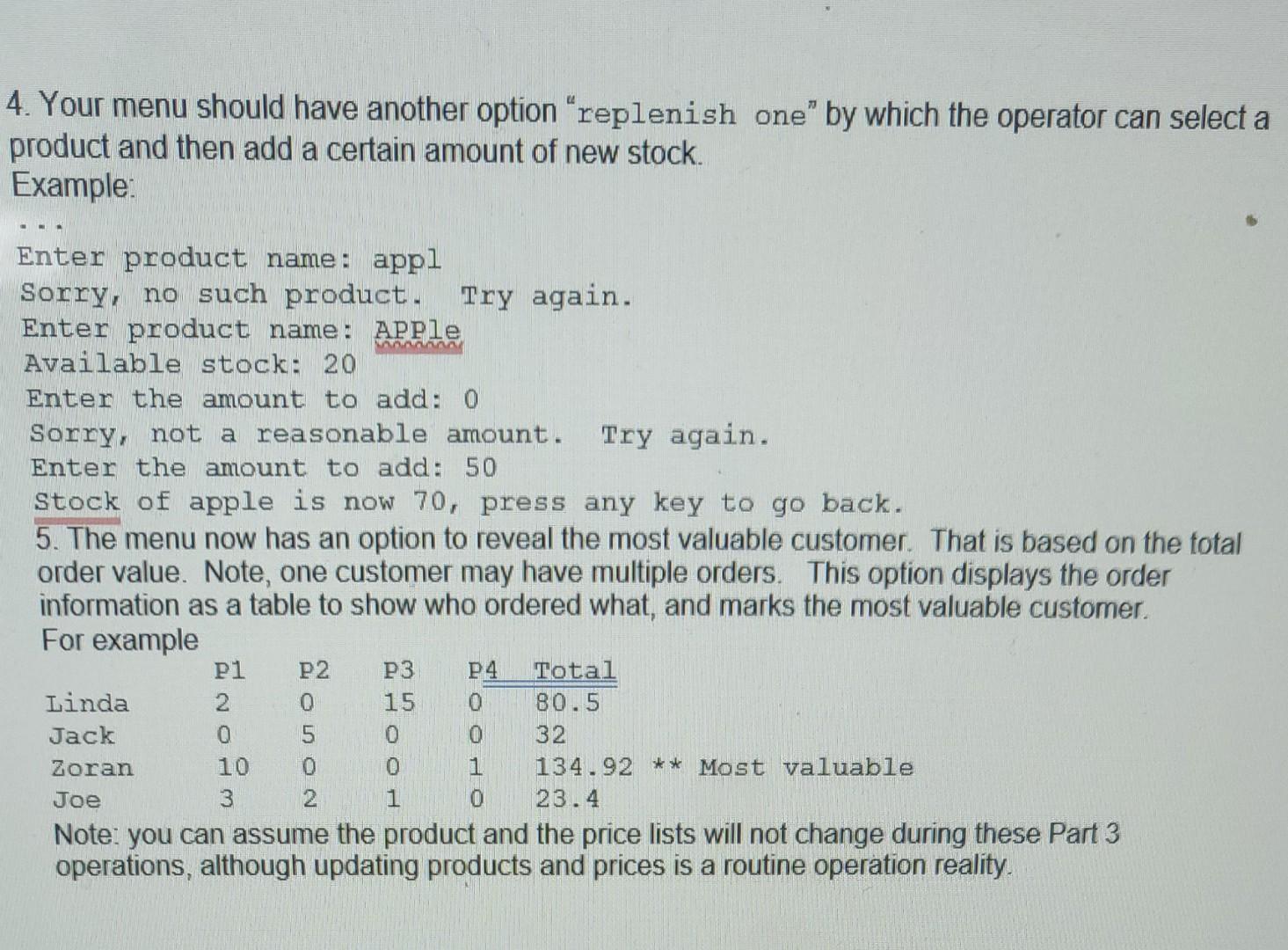 Solved At this part, you program can perform simple | Chegg.com