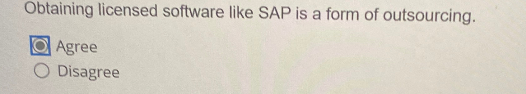 Solved Obtaining licensed software like SAP is a form of | Chegg.com