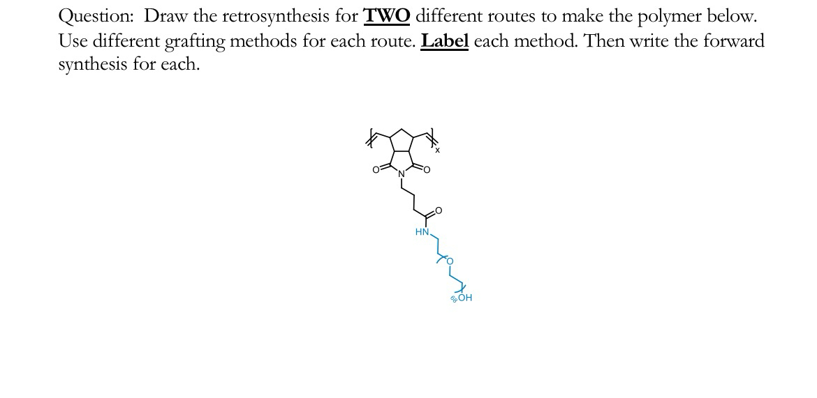 Solved Question: Draw the retrosynthesis for TWO different | Chegg.com