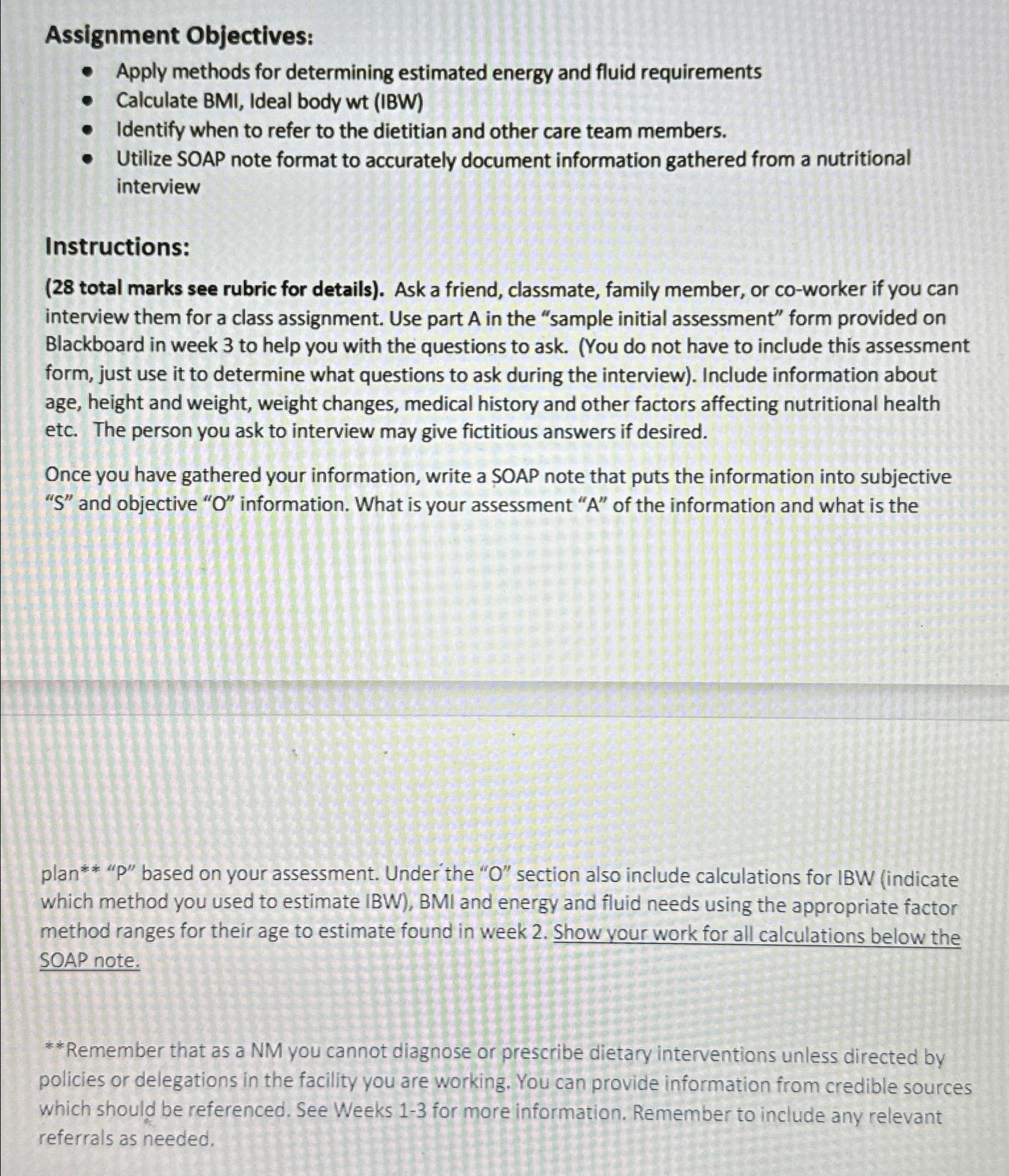 Solved Assignment Objectives:Apply methods for determining | Chegg.com