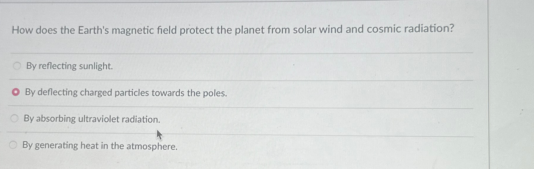 Solved How does the Earth's magnetic field protect the | Chegg.com