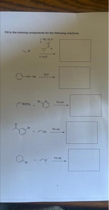 Solved Fill in the missing components for the following | Chegg.com