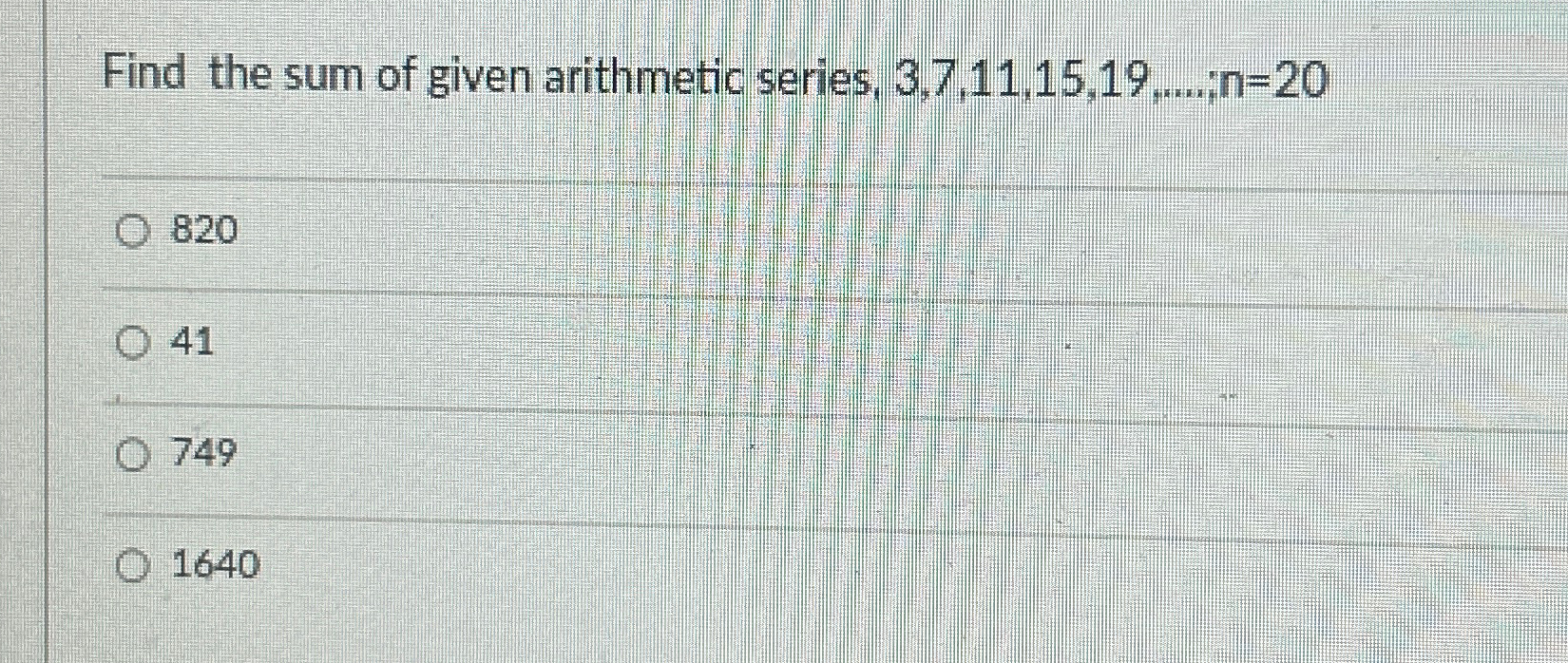 Solved Find the sum of given arithmetic series, | Chegg.com