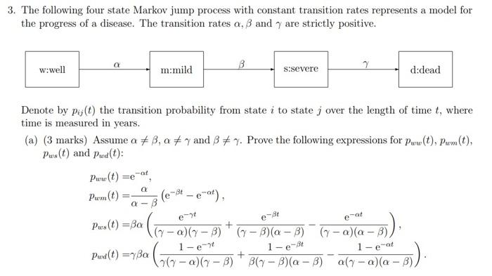 The following four state Markov jump process with | Chegg.com