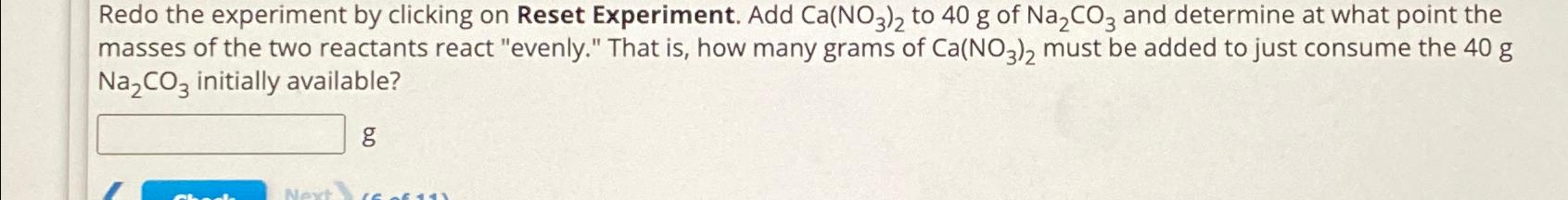 Solved Redo the experiment by clicking on Reset Experiment. | Chegg.com