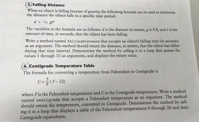 Solved 5 Falling Distance Object Falling Gravity Following Formula Used Determine Distance