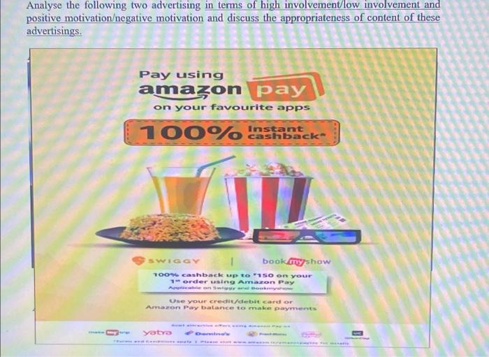 Solved Analyse the following two advertising in terms of | Chegg.com