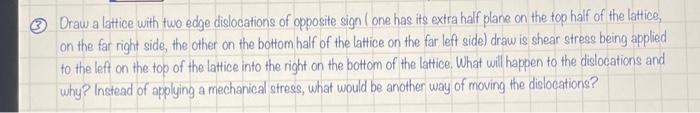 Solved Draw a lattice with two edge dislocations of opposite | Chegg.com