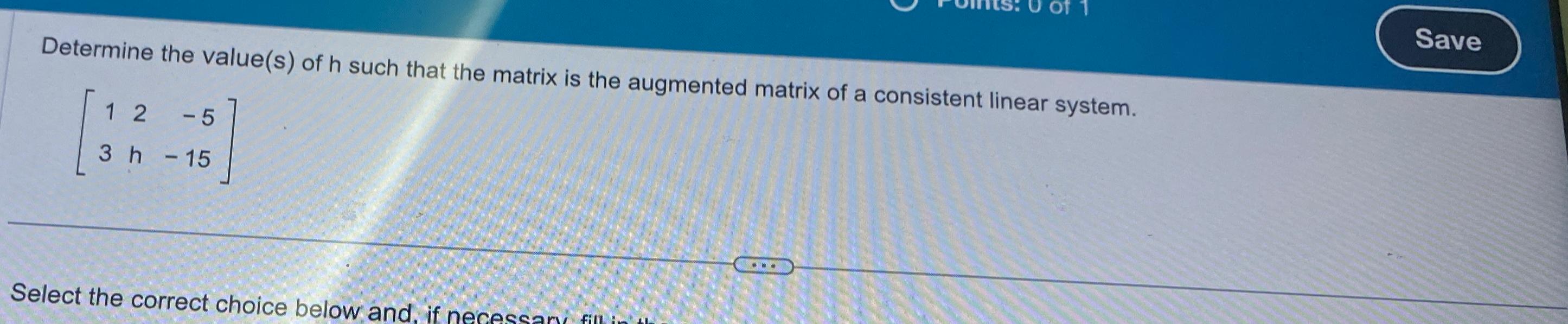 Solved Determine the value(s) ﻿of h ﻿such that the matrix is | Chegg.com